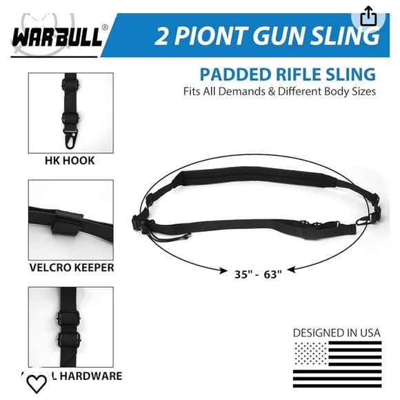Wearables | New Warbull 2 Point Gun Sling Quick Adjust Rifle Sling With ...
